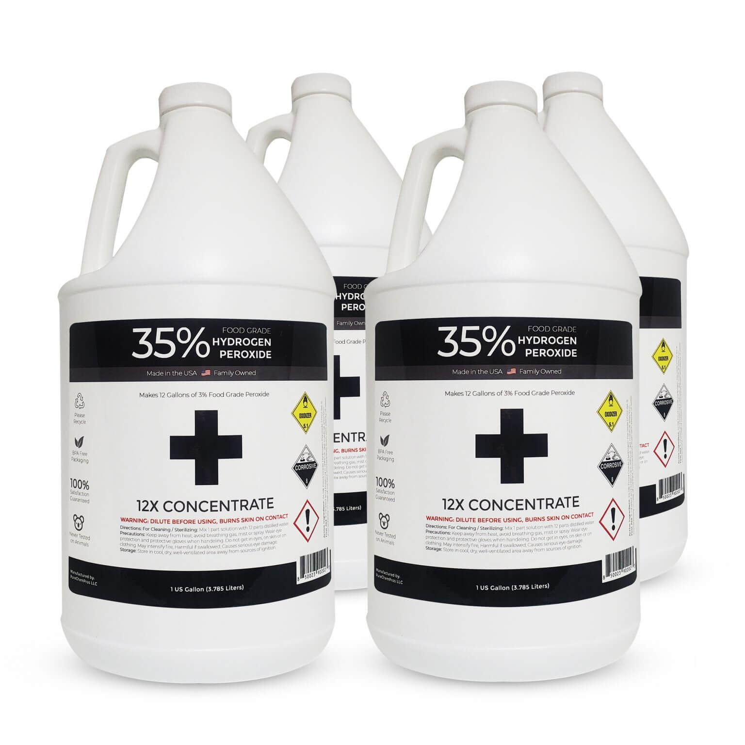 Food Grade 35% Hydrogen Peroxide | Bulk Gallons & Bottles